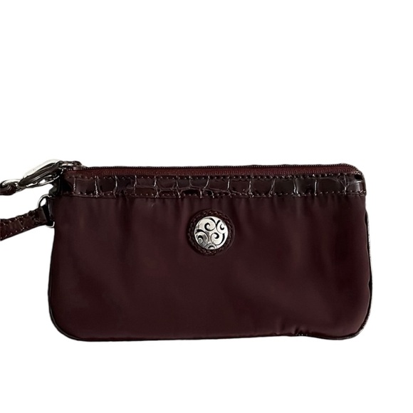 Brighton | Bags | Brighton Burgundy Wristlet Wallet With Built In Card ...